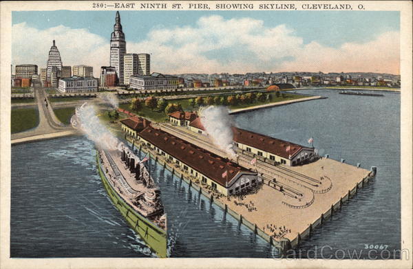 East Ninth St. Pier, showing skyline Cleveland, OH
