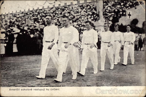 Americans at Sokol Physical Exercise Rally 1912 Prague, Czech Republic ...