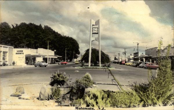 Street Scene with Clocktower Matamata, New Zealand