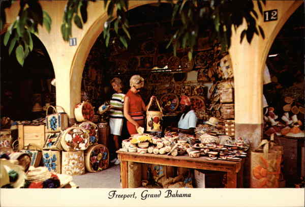 Straw Market at the International Bazaar Grand Bahama, Bahamas ...