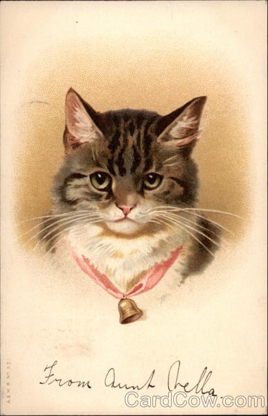 Cat With Bell Round Neck Cats