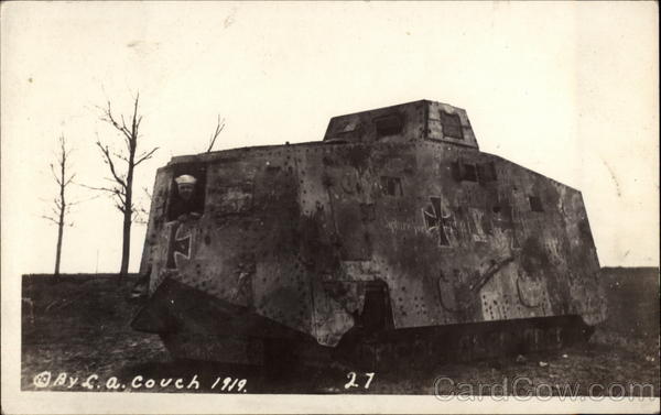 Captured German A7V Sturmpanzer Tank World War I