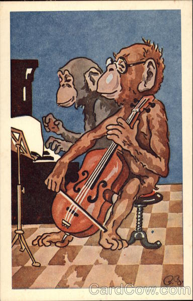 Chimpanzees Playing Musical Instruments