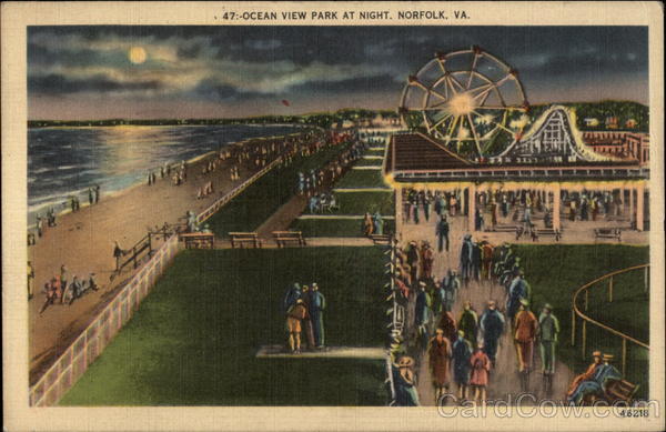 Ocean View Park at Night Norfolk, VA