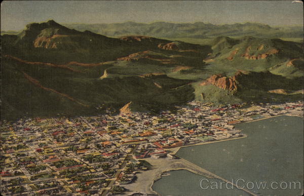 Beautiful Aerial View of the Port and Bay Guaymas, Mexico