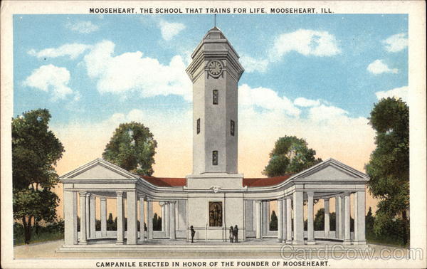 Campanile Erected in Honor of the Founder of Mooseheart Illinois