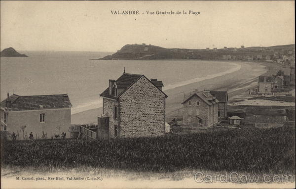 View of Beach and Houses Val-Andre, France