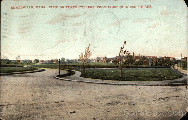 View of Tufts College, from Powder House Square Somerville, MA