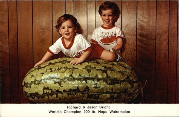 Richard & Jason Bright World's Champion 200 lb. Hope Watermelon Arkansas
