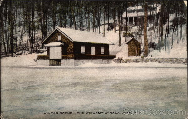 Winter Scene, "The Wigwam" Canada Lake, NY