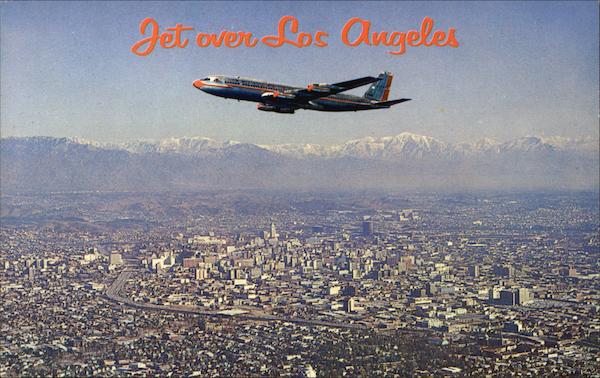 Jet over Los Angeles California