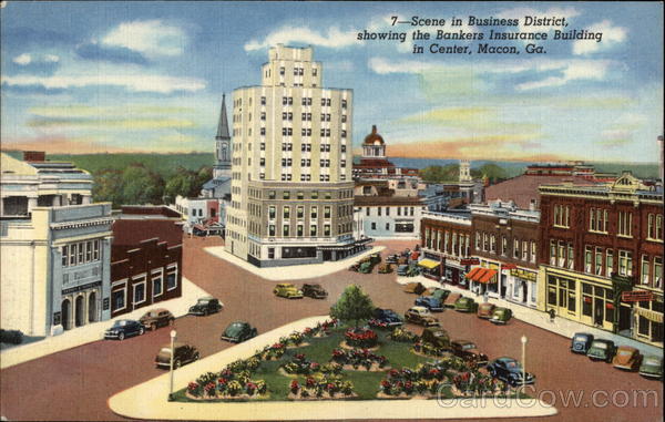 Scene in Business District, showing the Bankers Insurance Building in ...