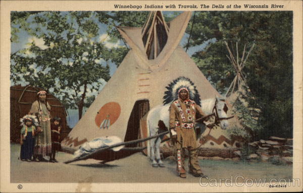 Winnebago Indians with Travois, The Dells of the Wisconsin River Native ...