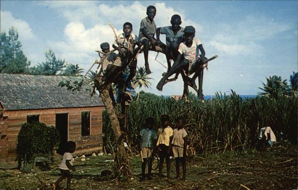 Native Children at Play St. Joseph, Barbados Caribbean Islands