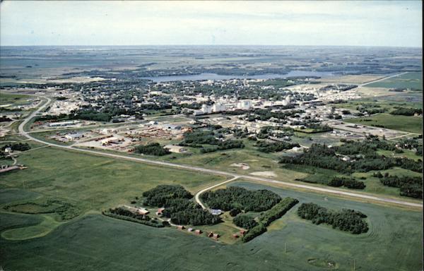 Aerial View of Town Killarney, MB Canada Manitoba