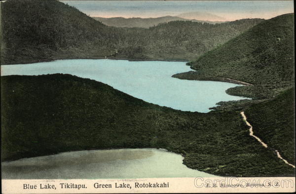Blue Lake, Tikitapu. Green Lake, Rotokakahi Rotorua, New Zealand
