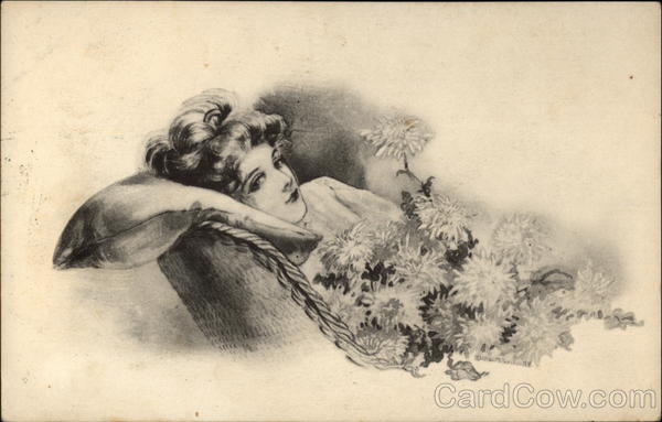 Woman Reclining with Flowers Women