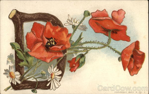 Letter "D" with Flowers Alphabet Letters