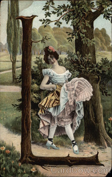 Letter "L" with a Dancing Maid Alphabet Letters