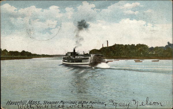 Steamer Merrimac on the Merrimac Haverhill, MA
