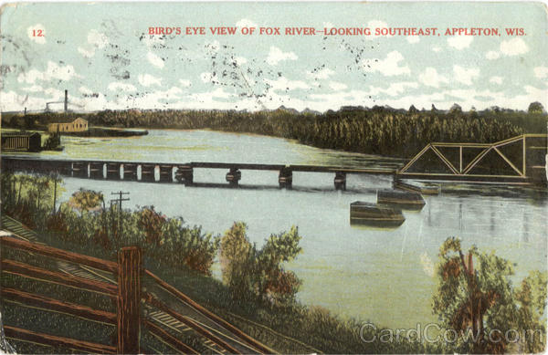 Bird's Eye View Of Fox River Appleton, WI