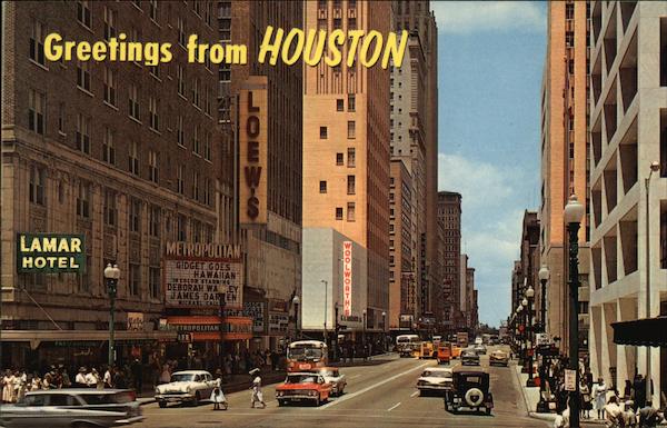 Greetings from Houston - Busy Main Street - The Heart of Texas' Largest ...