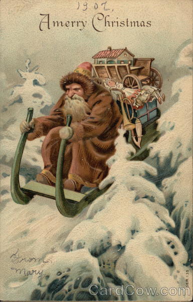 Santa in Brown Robe Santa Claus