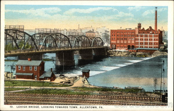 Lehigh Bridge, Looking Towards Town Allentown, PA