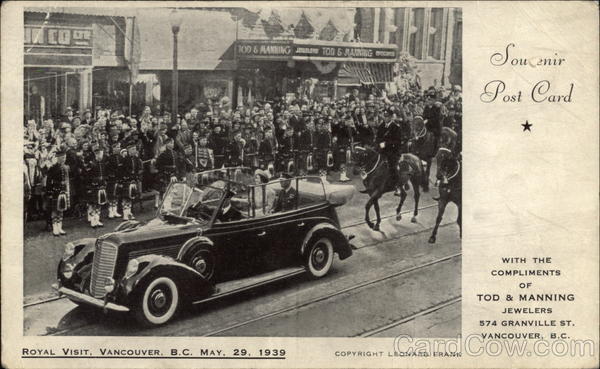 Royal Visit May 29, 1939 Vancouver, BC Canada British Columbia