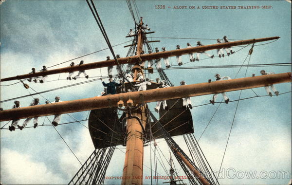Aloft on a United States Training Ship Navy