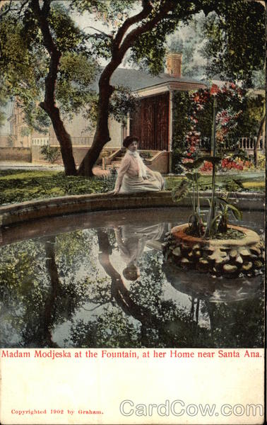 Madam Modjeska at the Fountain at Her Home Near Santa Ana Women