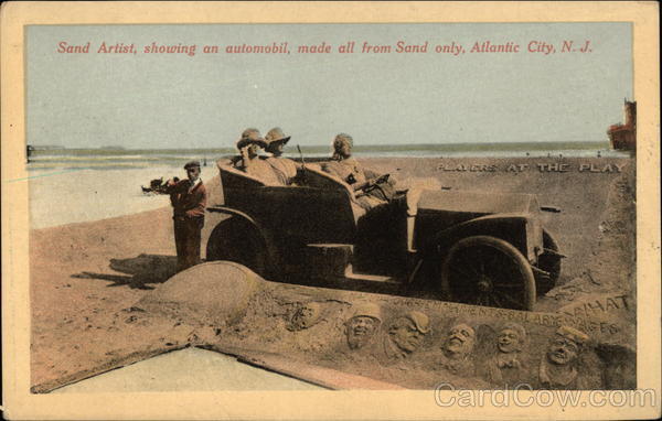 Sand Artist, showing an automobil, made all from Sand Only Atlantic ...