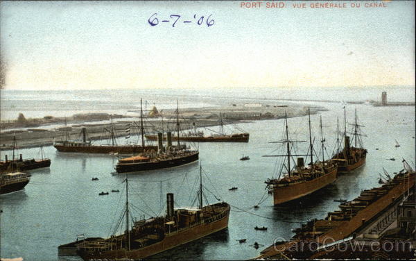 Canal and Ships Port Said, Egypt Africa