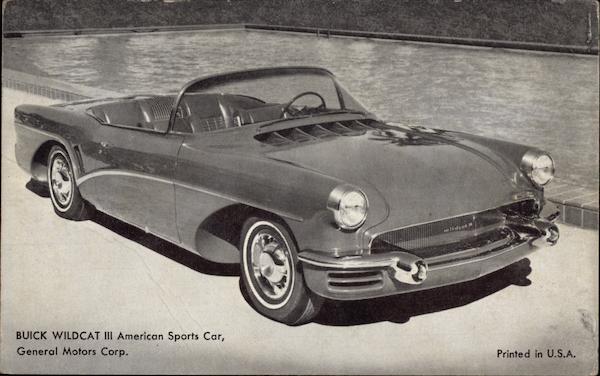 Buick Wildcat III American Sports Car Cars Arcade Card