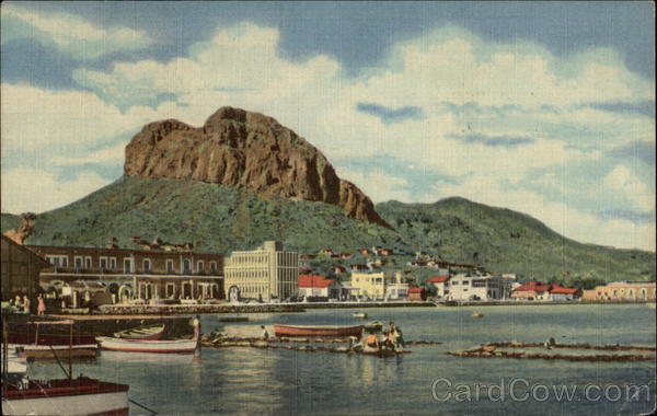 Port of Guaymas and Big Head Mountain Mexico