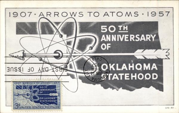 50th Anniversary of Oklahoma Statehood Maximum Cards