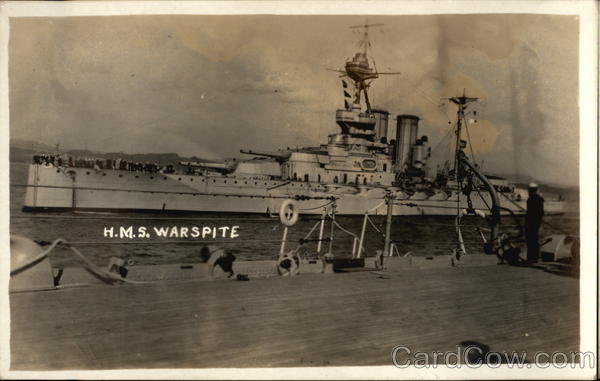 View of H.M.S. Warspite Navy