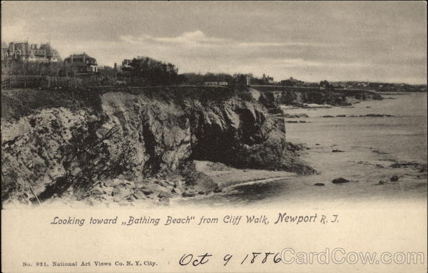 Looking toward "Bathing Beach" from Cliff Walk Newport, RI