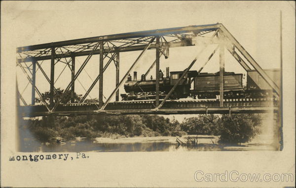 Train Passing Over Bridge Montgomery, PA