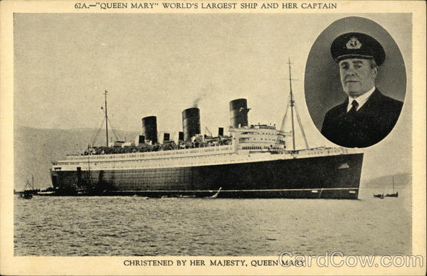 Queen Mary, World's Largest Ship and Her Captain, Christened by her ...