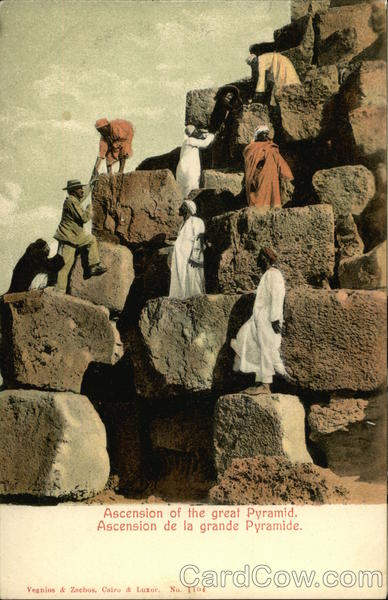 Ascension of the great Pyramid. / Ascension de la grande Pyramide Giza ...