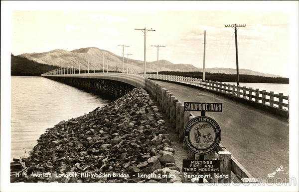 World's Longest All Wooden Bridge - 2 miles Sandpoint, ID