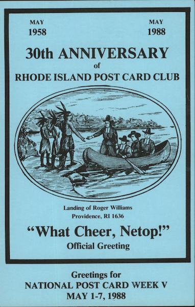 30th Anniversary of Rhode Island Post Card Club Post Card Clubs ...