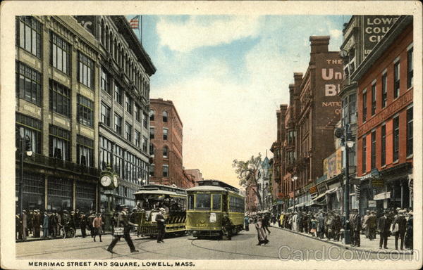 Merrimac Street and Square Lowell, MA