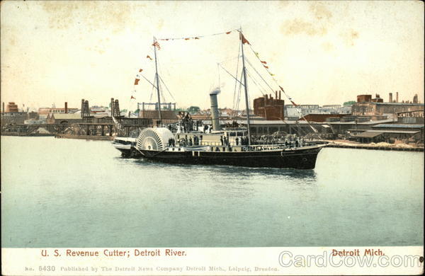 Royalty Free Image - U.S. Revenue Cutter, Detroit River Michigan