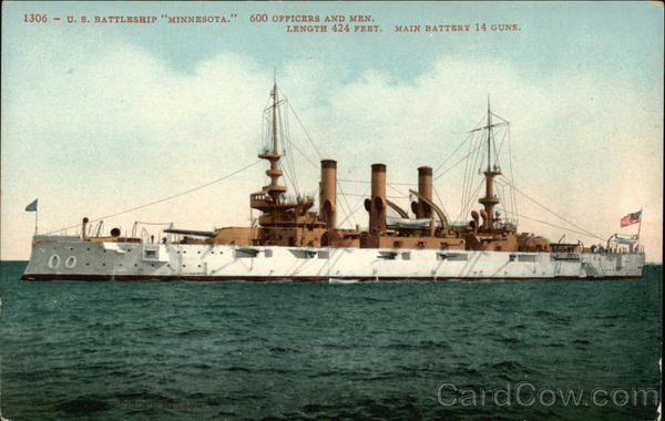 1306 - U. S. battleship "Minnesota" Battleships