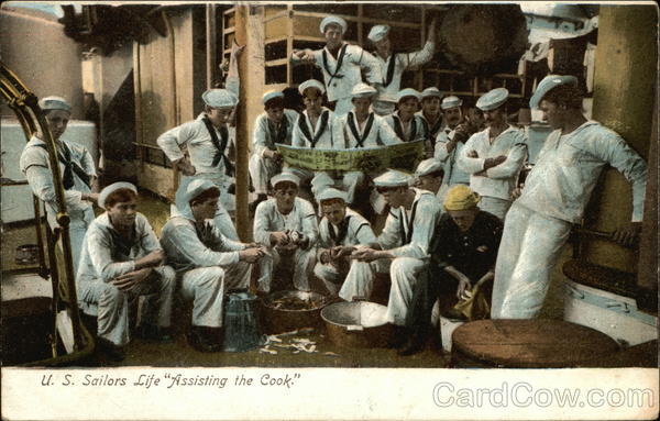 U.S. Sailors Life "Assisting the Cook" Navy