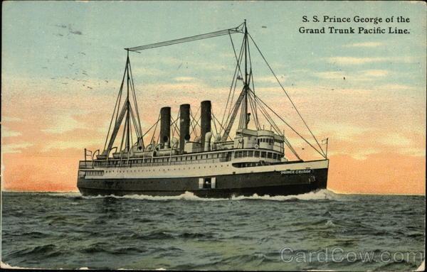 S. S. Prince George of the Grand Trunk Pacific Line Boats, Ships