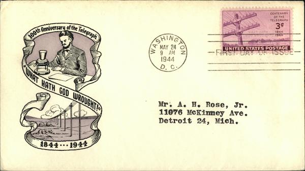 100th Anniversary of the Telegraph, 1844-1944, What Hath God Wrought ...