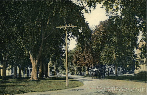 Main Street looking north, Town Hall Northfield, MA